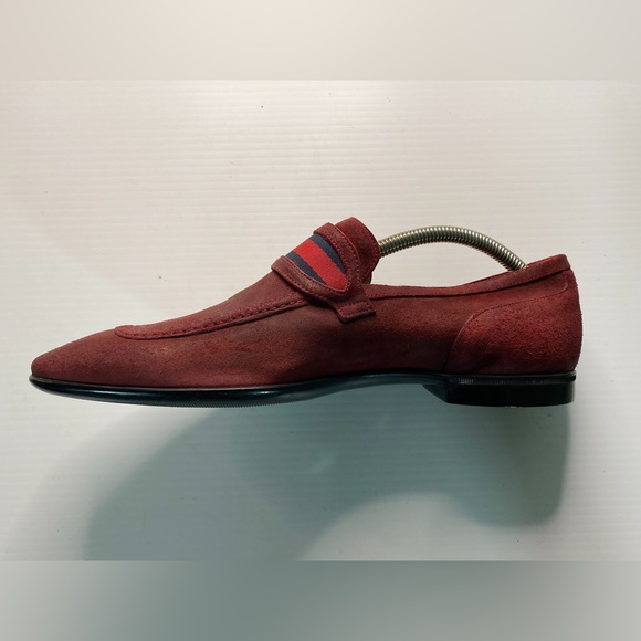 Gucci | Shoes | Gucci Red Suede Loafers | Poshmark